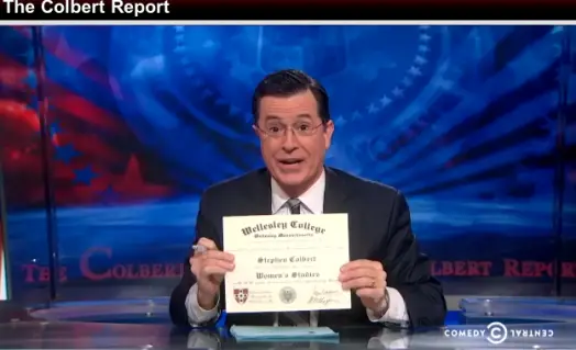 Stephen Colbert briefly earns Wellesley College Master's in Women's ...